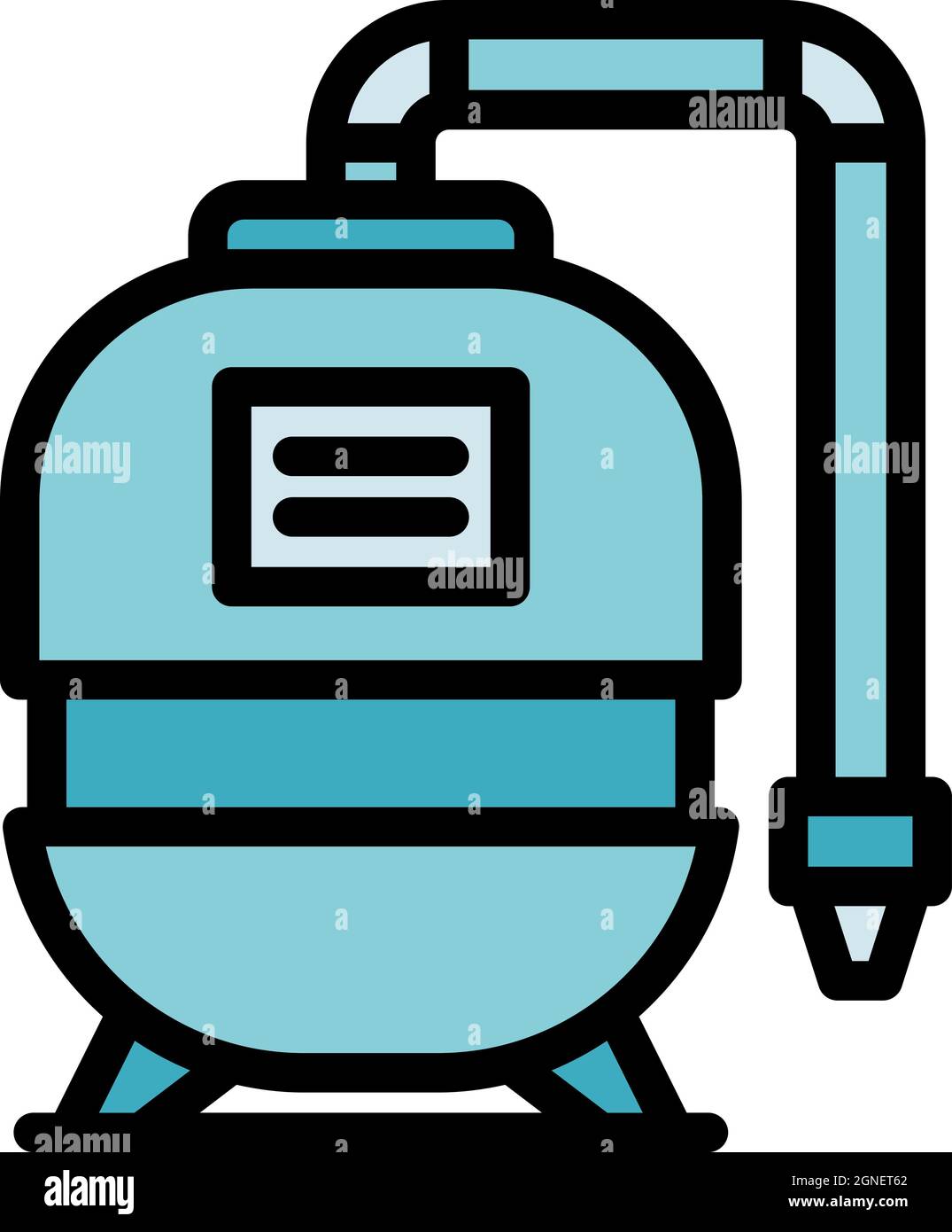 Filter water pump icon. Outline filter water pump vector icon color ...