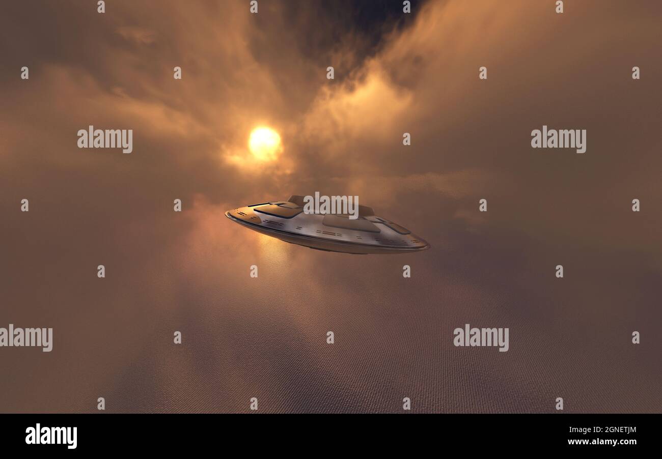 A UFO Flying At High Altitude Stock Photo - Alamy
