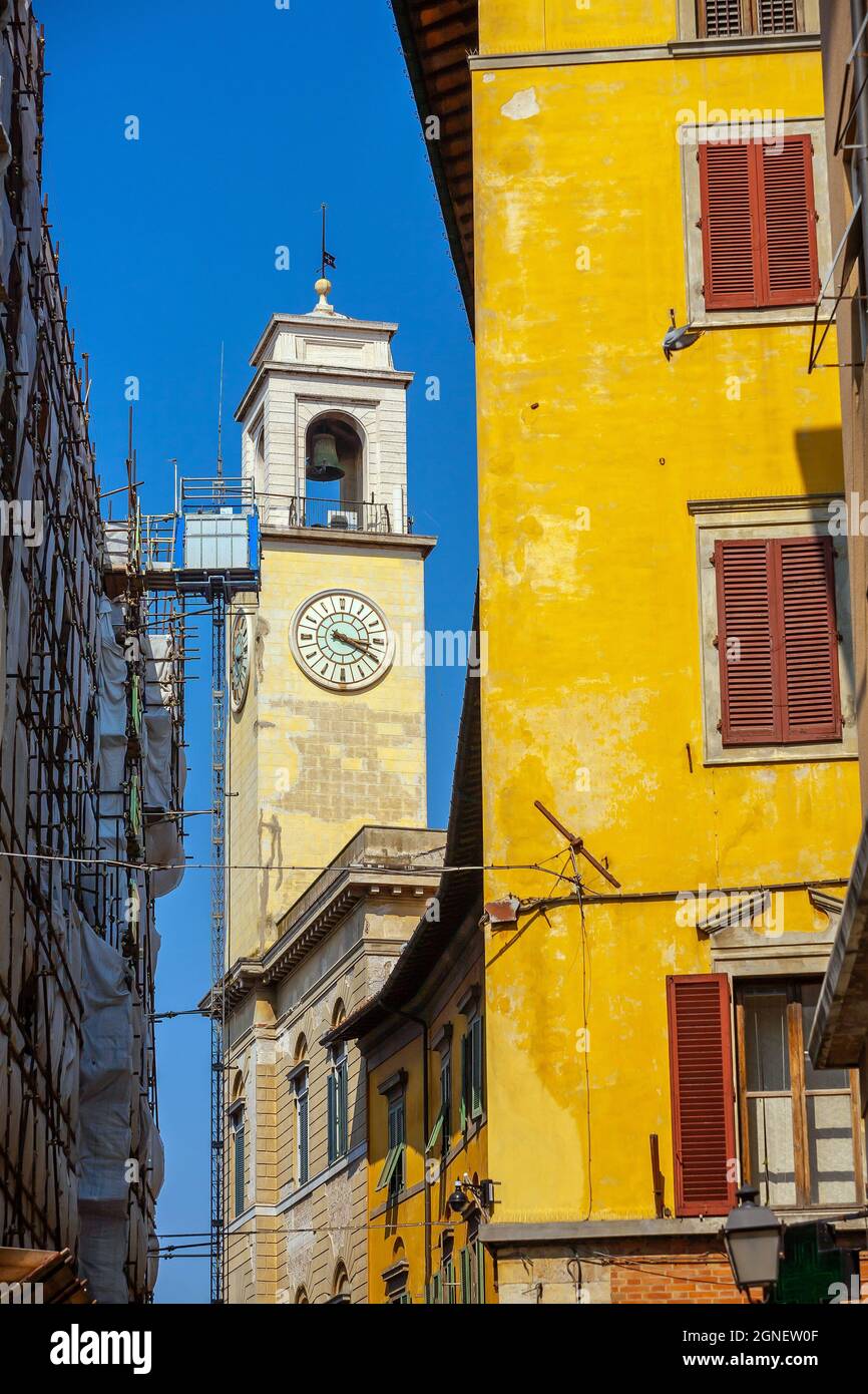 Pisa city downtown skyline cityscape of Italy. Famous travel attraction ...