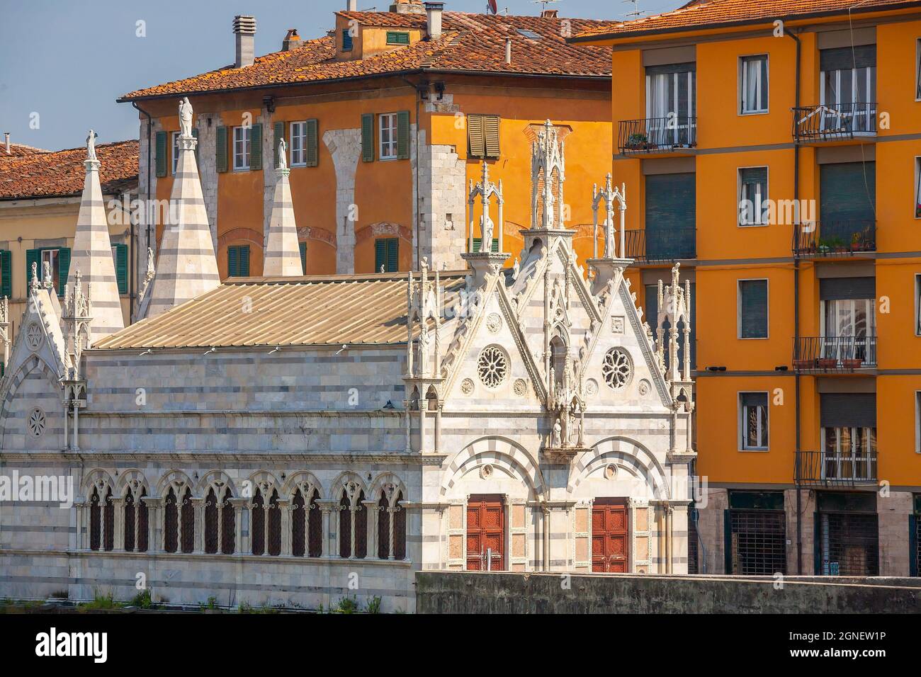 Pisa city downtown skyline cityscape of Italy. Famous travel attraction ...