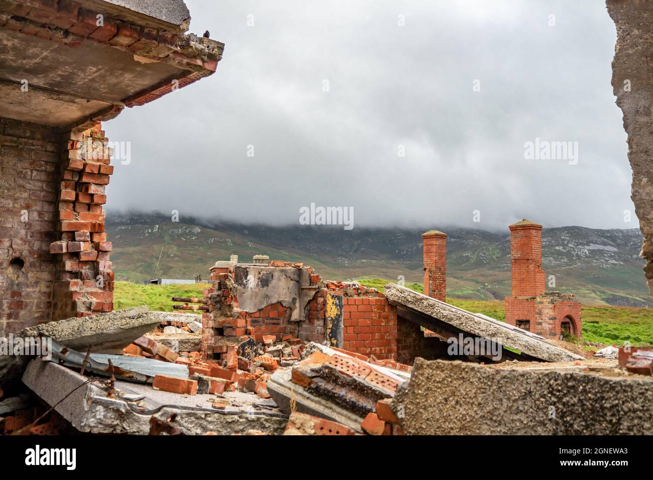 The ruins of Lenan Head fort at the north coast of County Donegal ...