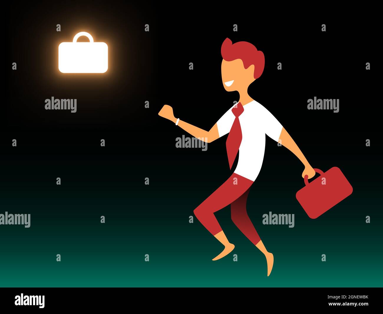 Vector go to work in gradient style. Editable illustration Stock Vector ...