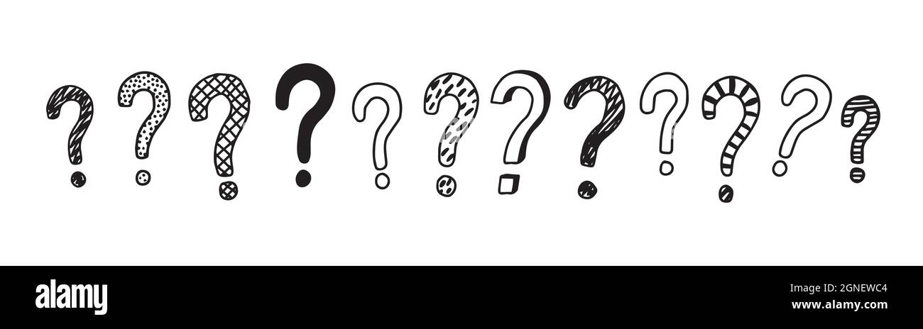 Set of hand drawn question marks. Vector illustration Stock Vector ...