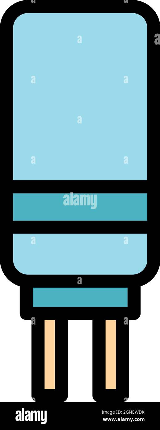 Resistor icon. Outline resistor vector icon color flat isolated Stock ...