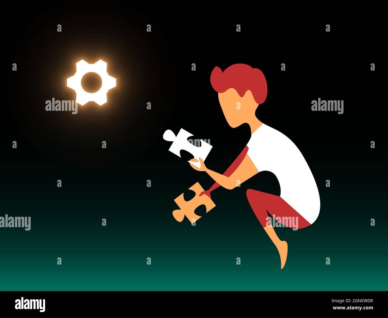 Vector hard work in gradient style. Editable illustration Stock Vector ...