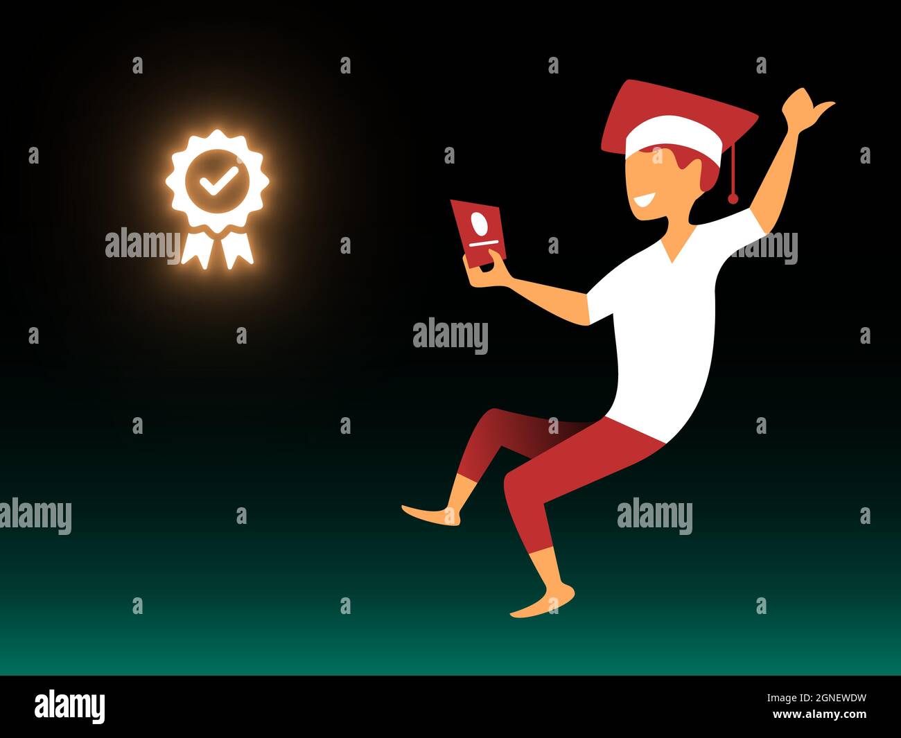 Vector get diploma in gradient style. Editable illustration Stock ...