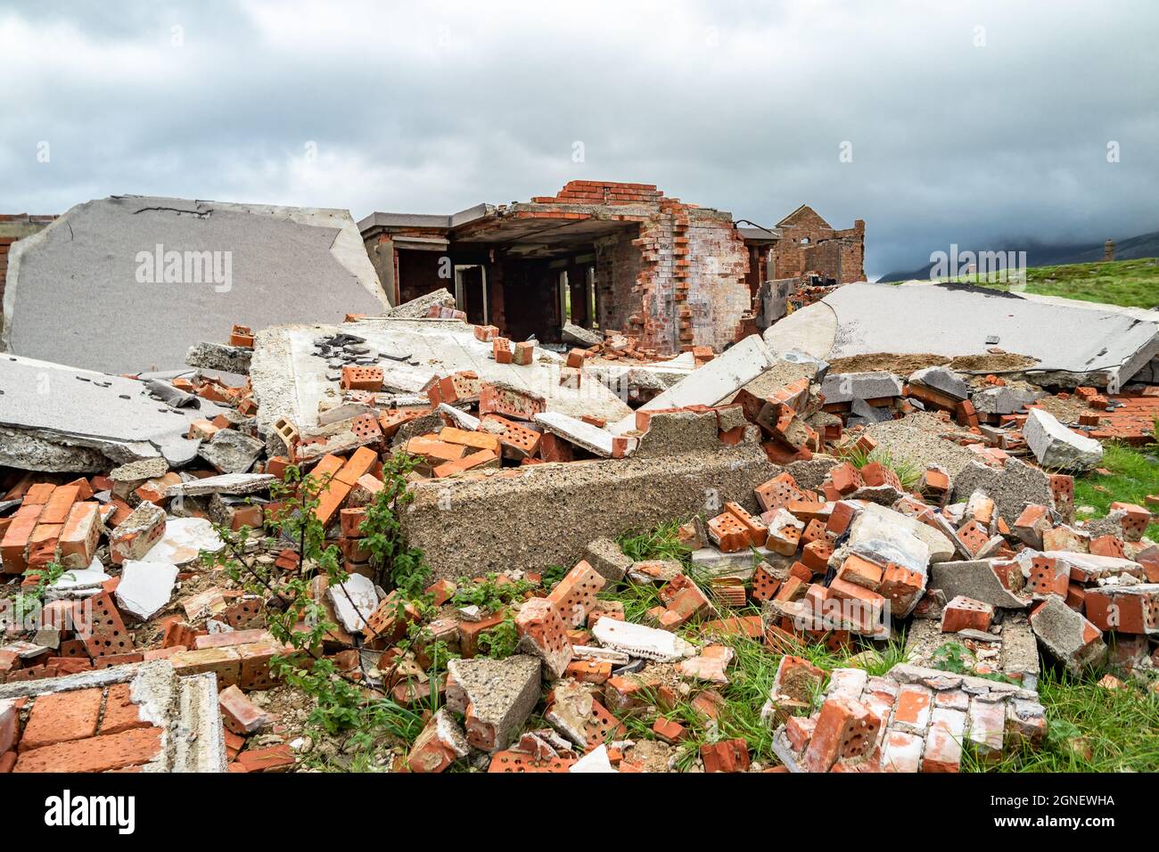 The ruins of Lenan Head fort at the north coast of County Donegal ...
