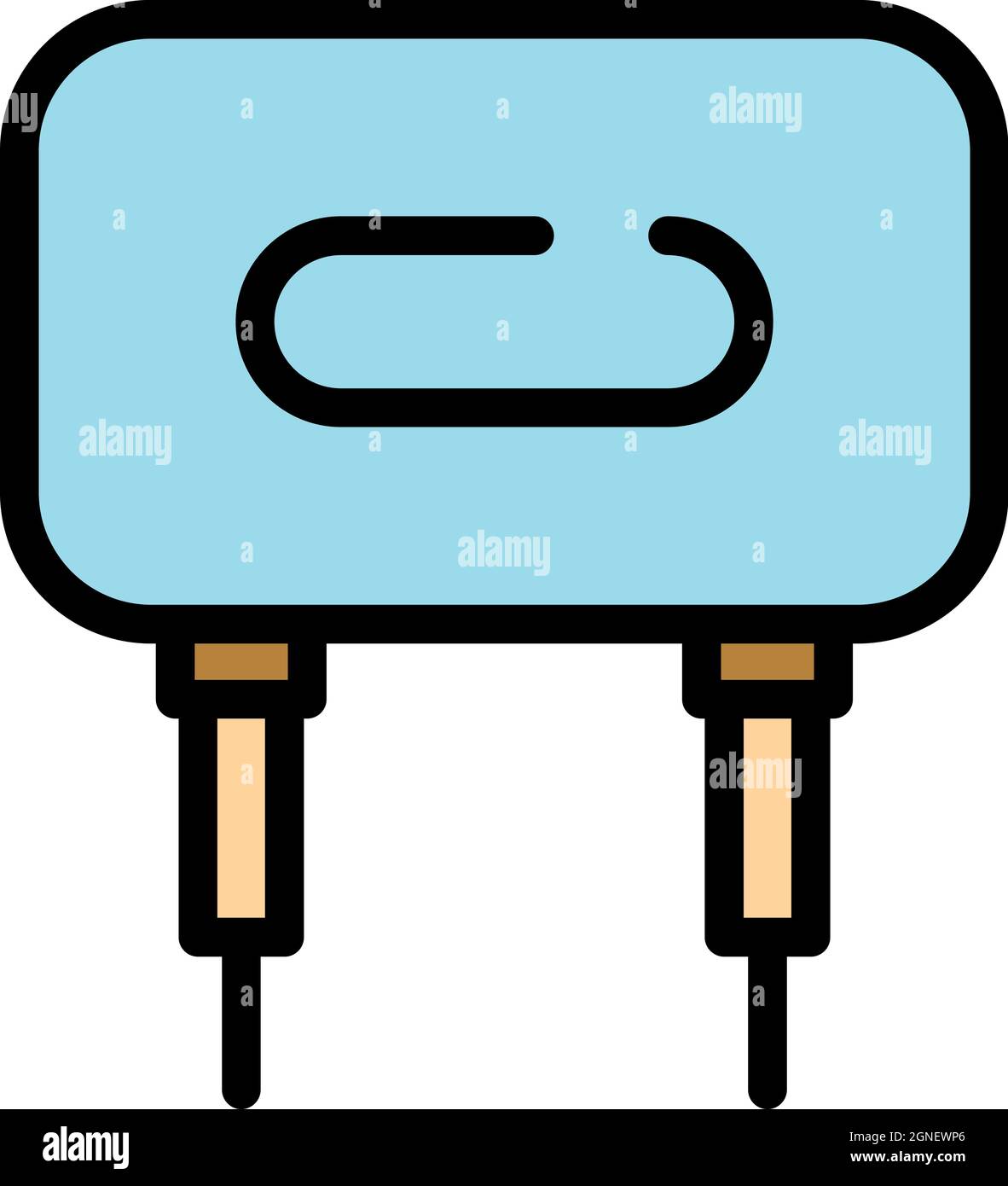 Power capacitor icon. Outline power capacitor vector icon color flat ...