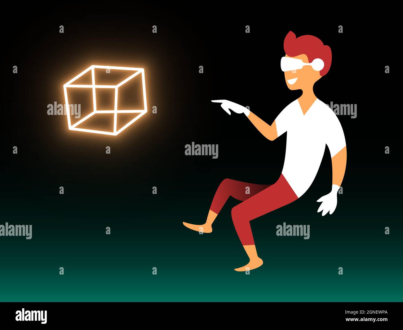 Vector virtual reality in gradient style. Editable illustration Stock ...