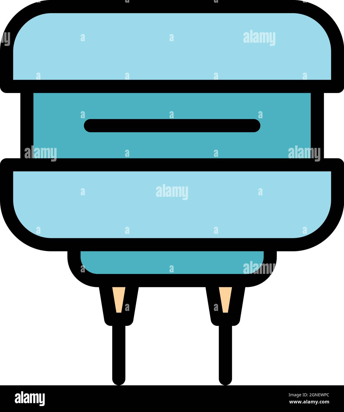 Resistor tool icon. Outline resistor tool vector icon color flat ...