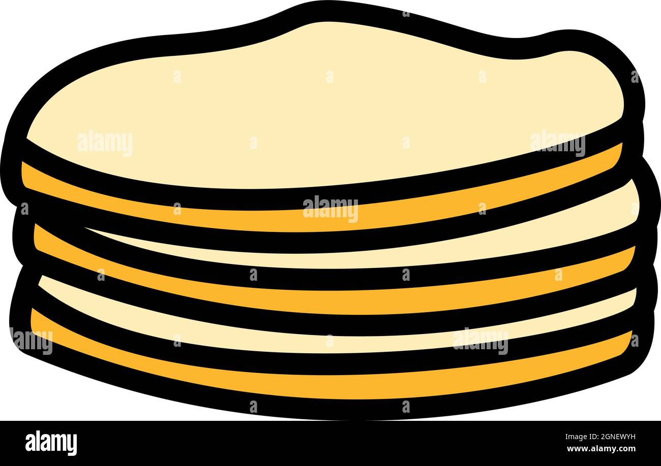 Pocket pita bread icon. Outline pocket pita bread vector icon color ...