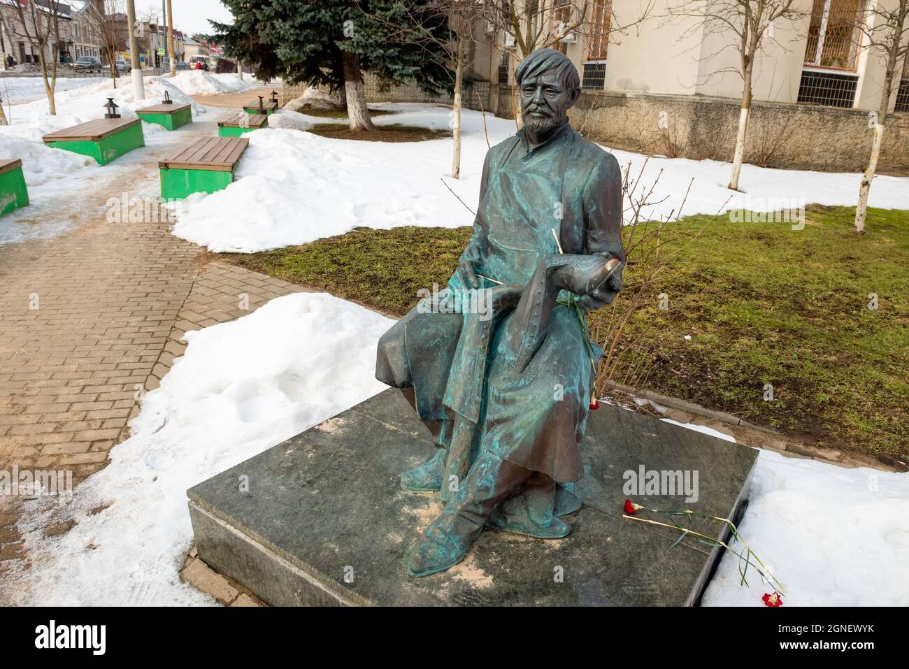 Kimry, Tver region, Russia - March 6, 2021: Shoemaker Monument ...