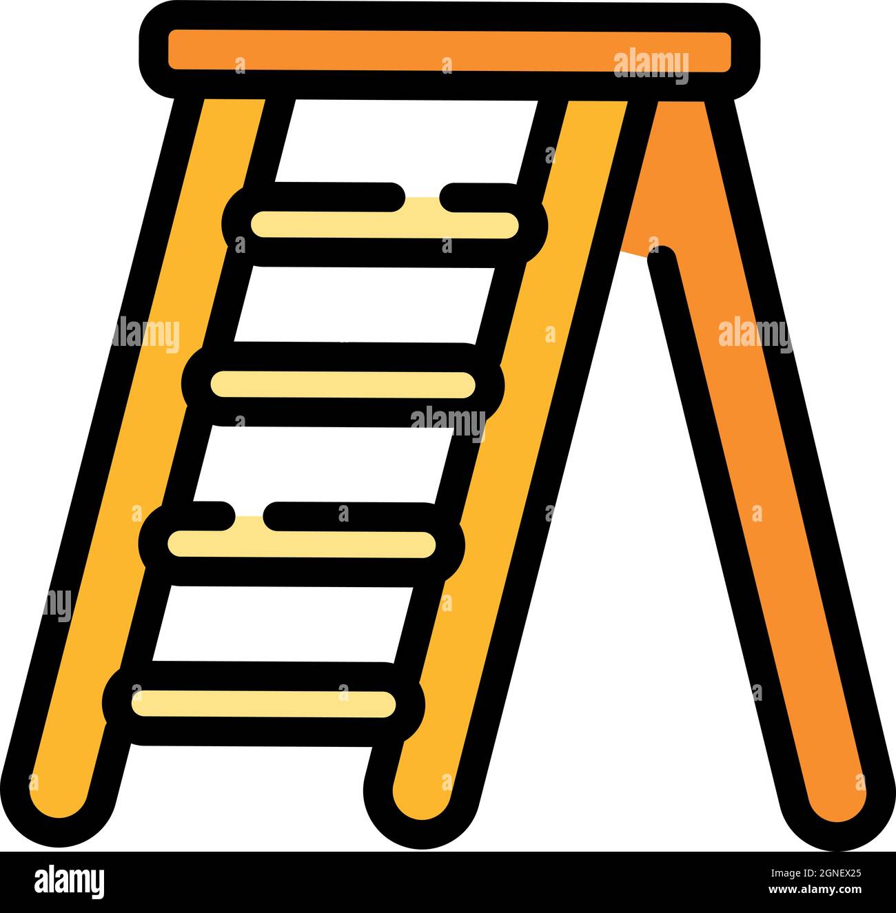 Home step ladder icon. Outline home step ladder vector icon color flat ...