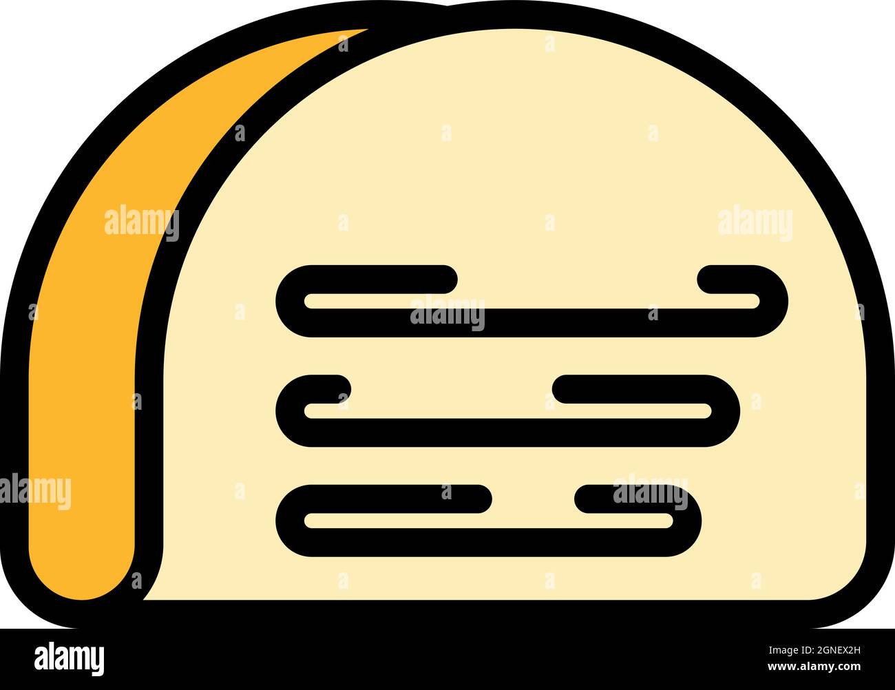 Pita bread wrap icon. Outline pita bread wrap vector icon color flat ...