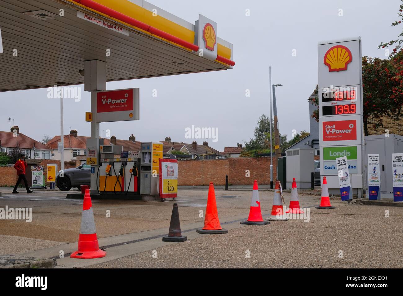 Bexleyheath Kent England 09.25.21 Filling station forecourt closed ...