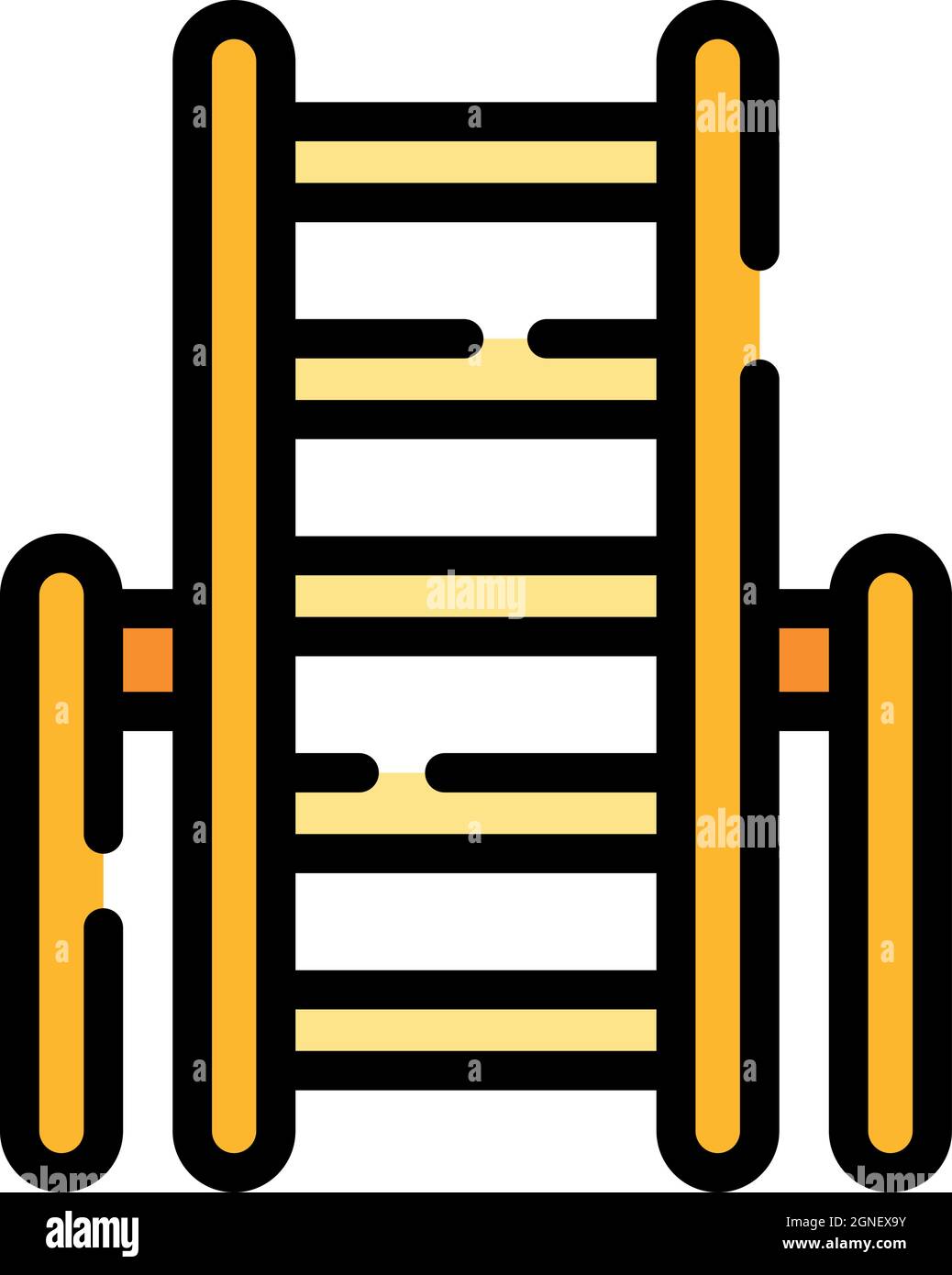Household ladder icon. Outline household ladder vector icon color flat ...