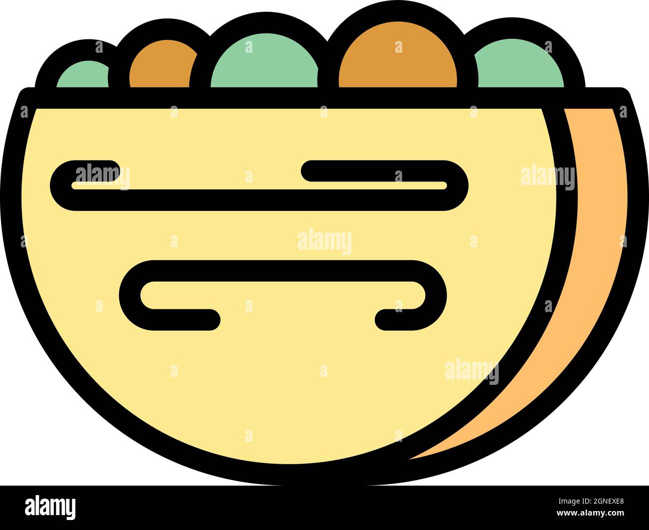 Falafel icon. Outline falafel vector icon color flat isolated Stock ...