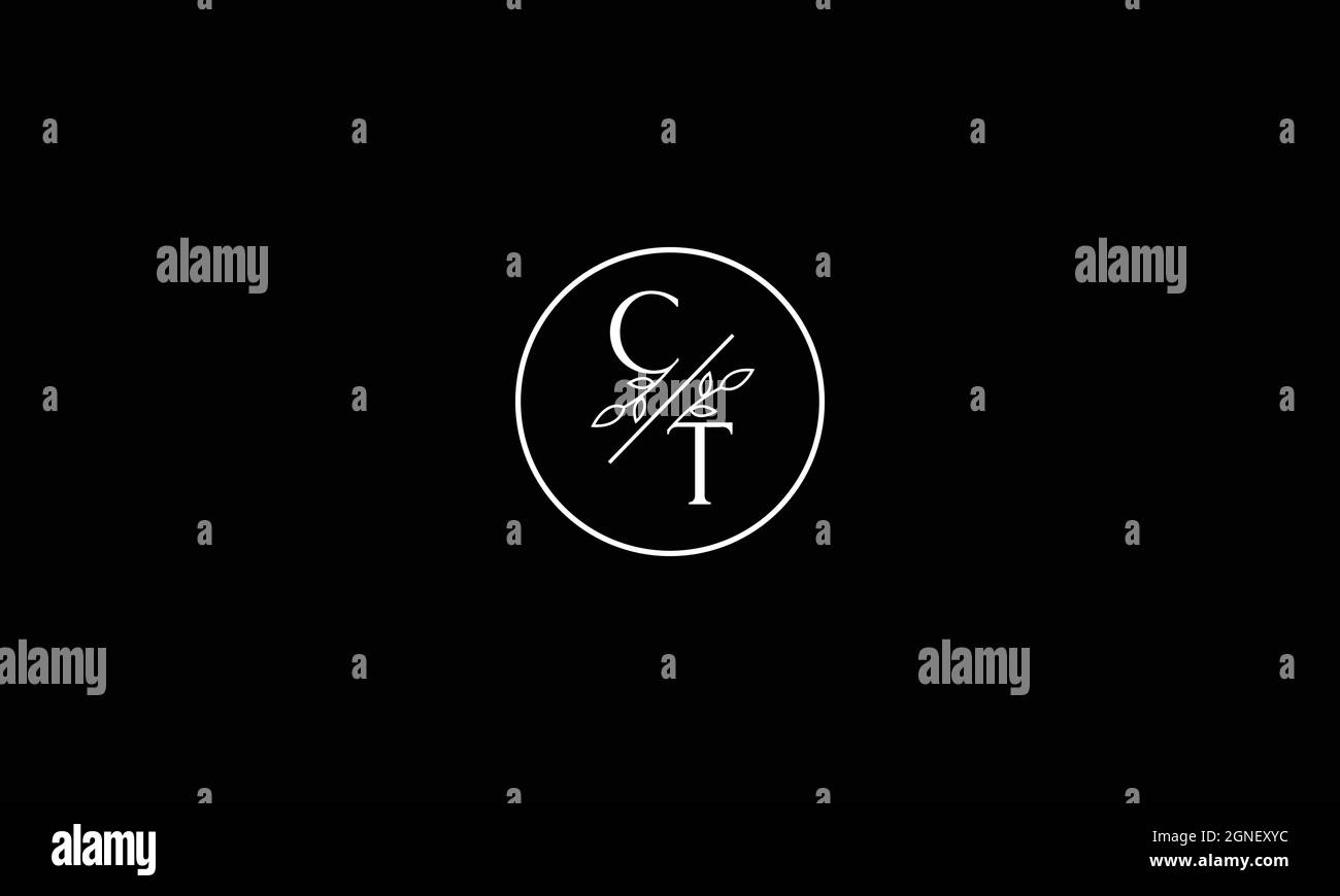 LETTERS CT WITH FLOWERS LOGO DESIGN FOR ILLUSTRATION USE Stock Vector ...