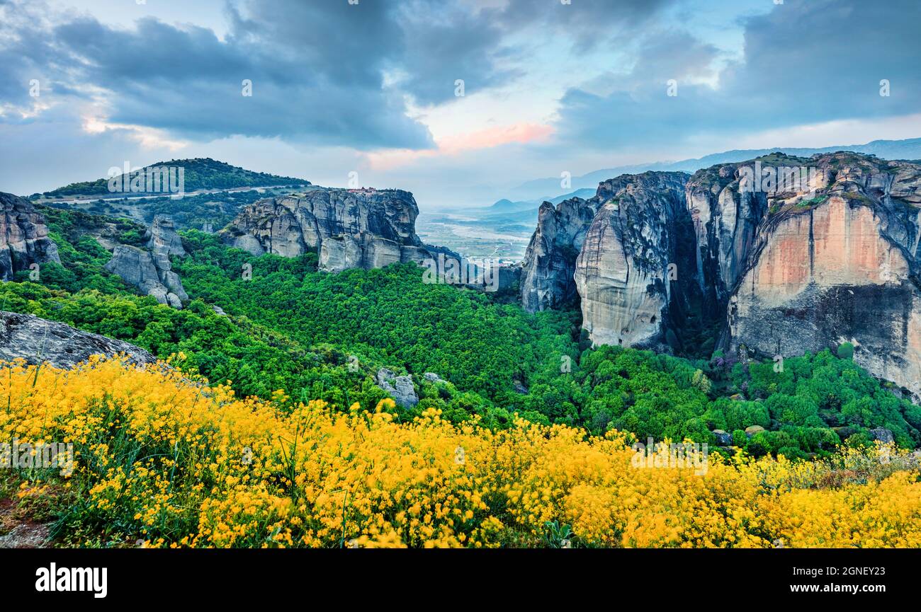 Dramatic view of famous Eastern Orthodox monasteries listed as a World ...