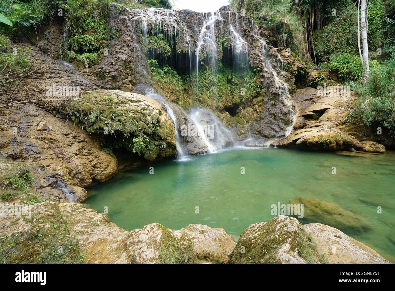 Mu waterfall in Hoa Binh province northern Vietnam Stock Photo - Alamy