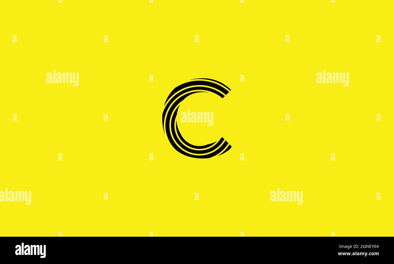 LETTER C LOGO DESIGN WITH LINE ART FOR ILLUSTRATION USE Stock Vector ...