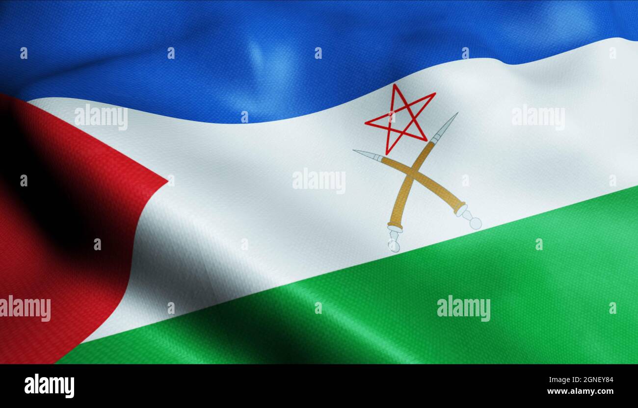 3D Illustration of a waving Ethiopian Region flag of Afar Stock Photo ...