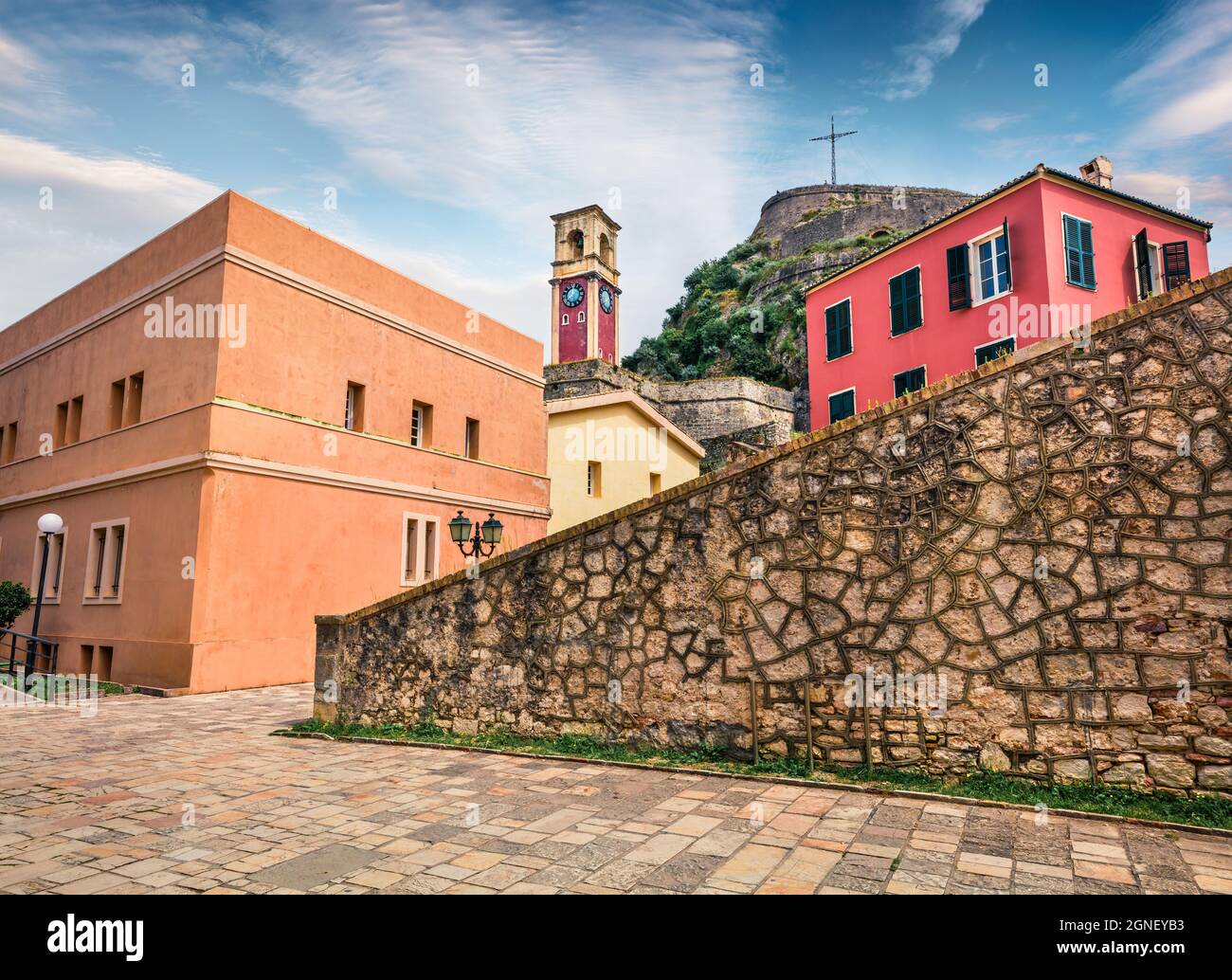 Splendid spring view of Old Venetian Fortress (Paleo Enetiko Frourio ...