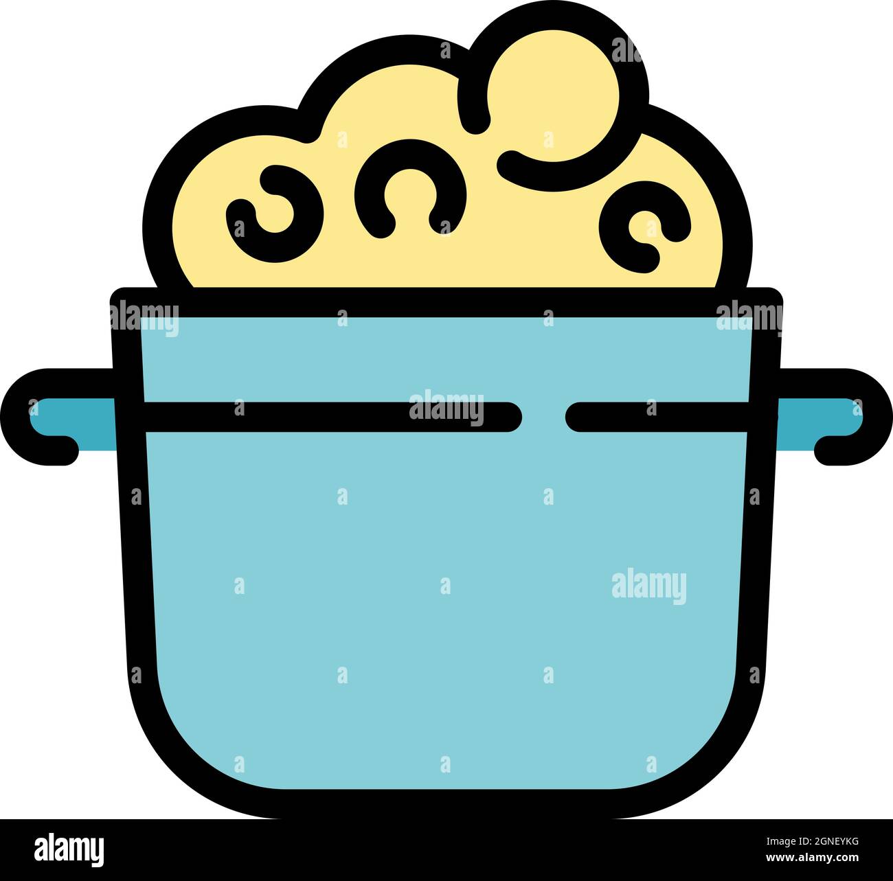 Pot mashed potatoes icon. Outline pot mashed potatoes vector icon color flat isolated Stock ...