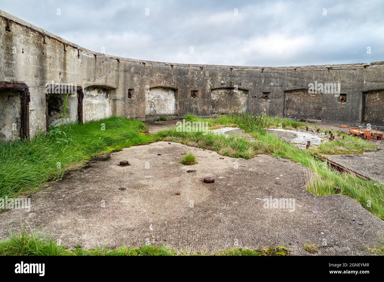 The ruins of Lenan Head fort at the north coast of County Donegal ...