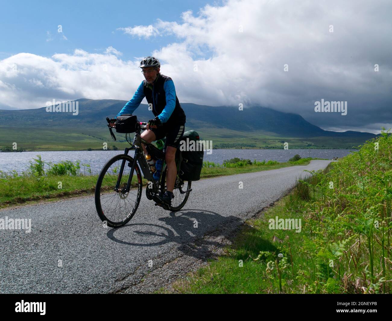 Cycle touring in Sutherland, Highland Scotland Stock Photo - Alamy