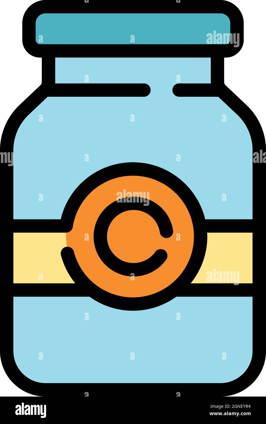 Pickled can icon. Outline pickled can vector icon color flat isolated ...