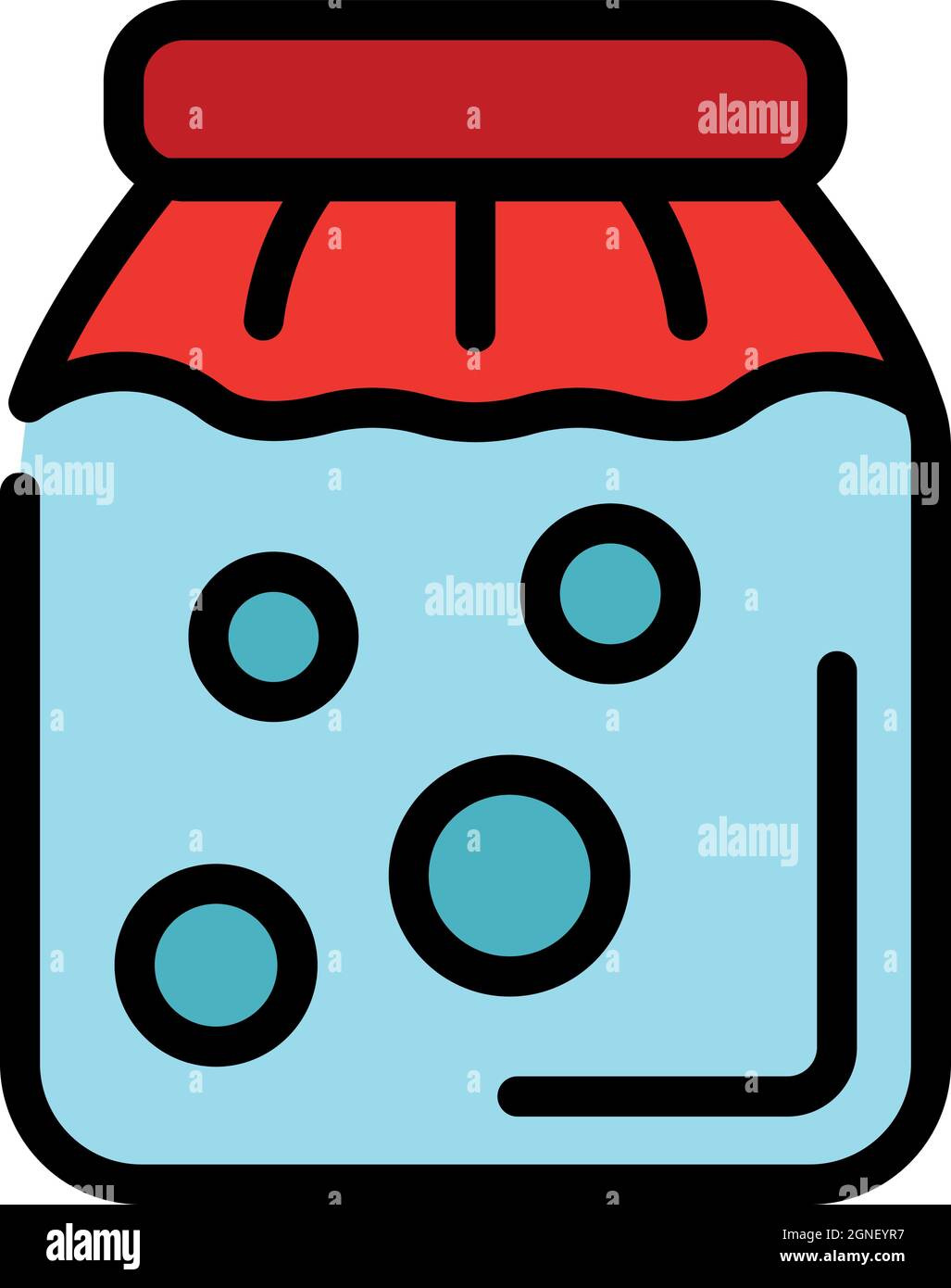 Pickled food icon. Outline pickled food vector icon color flat isolated ...