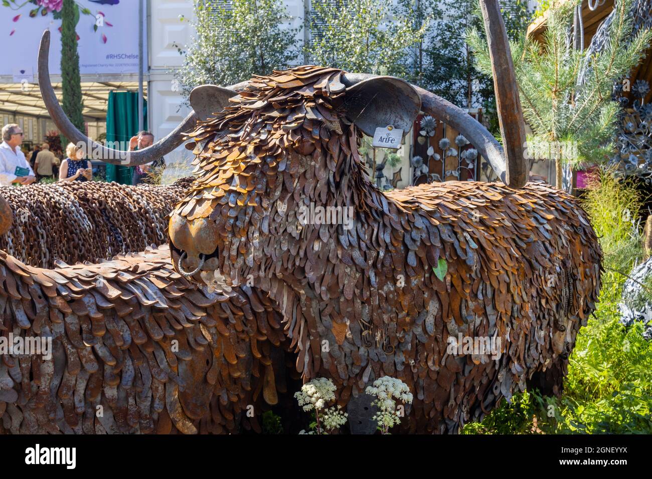 Metal highland cattle animal sculptures, highland cattle by ArtFe ...