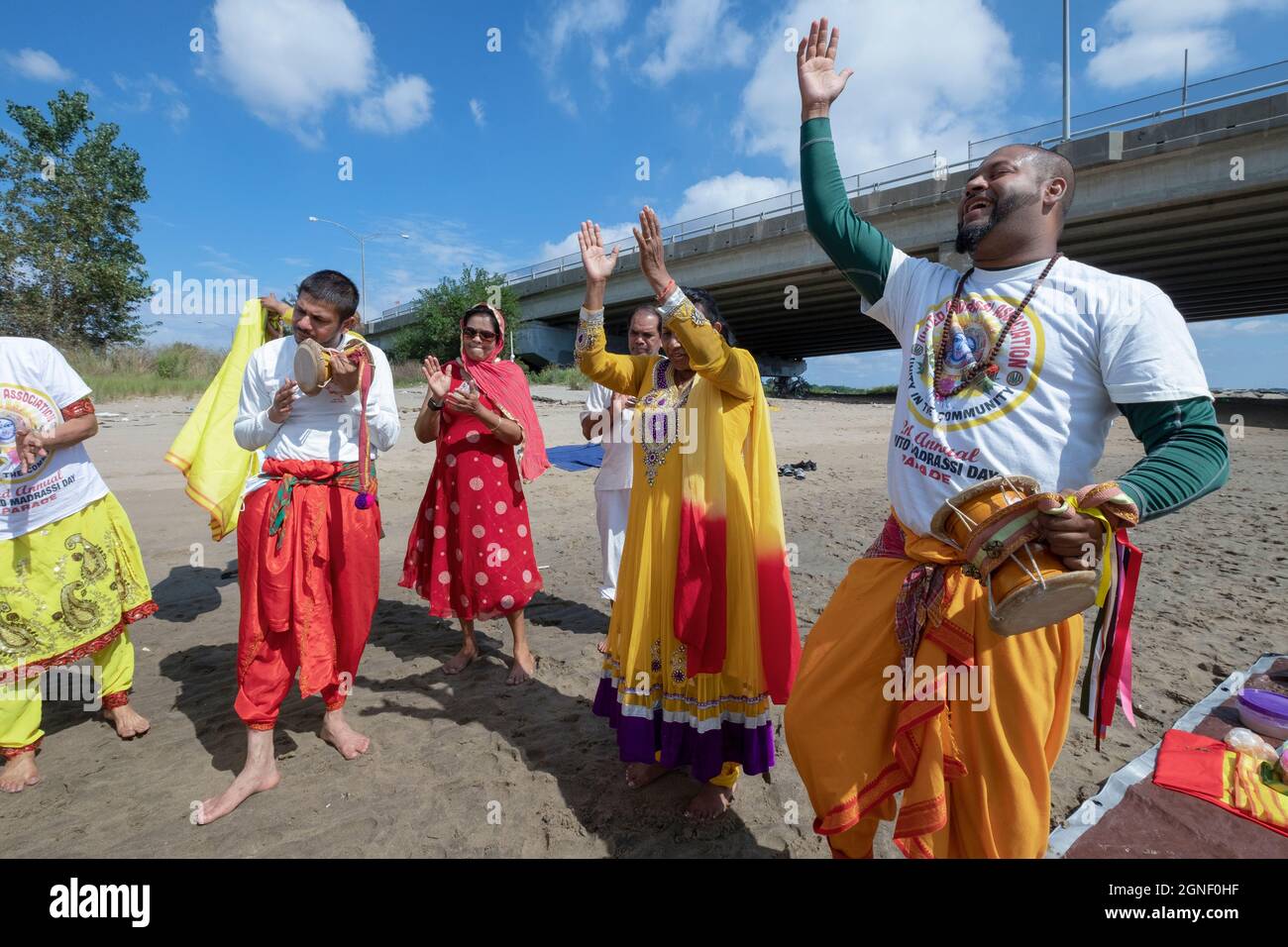 Hindu worshippers perform traditional rituals at a Ganga and Kateri ...