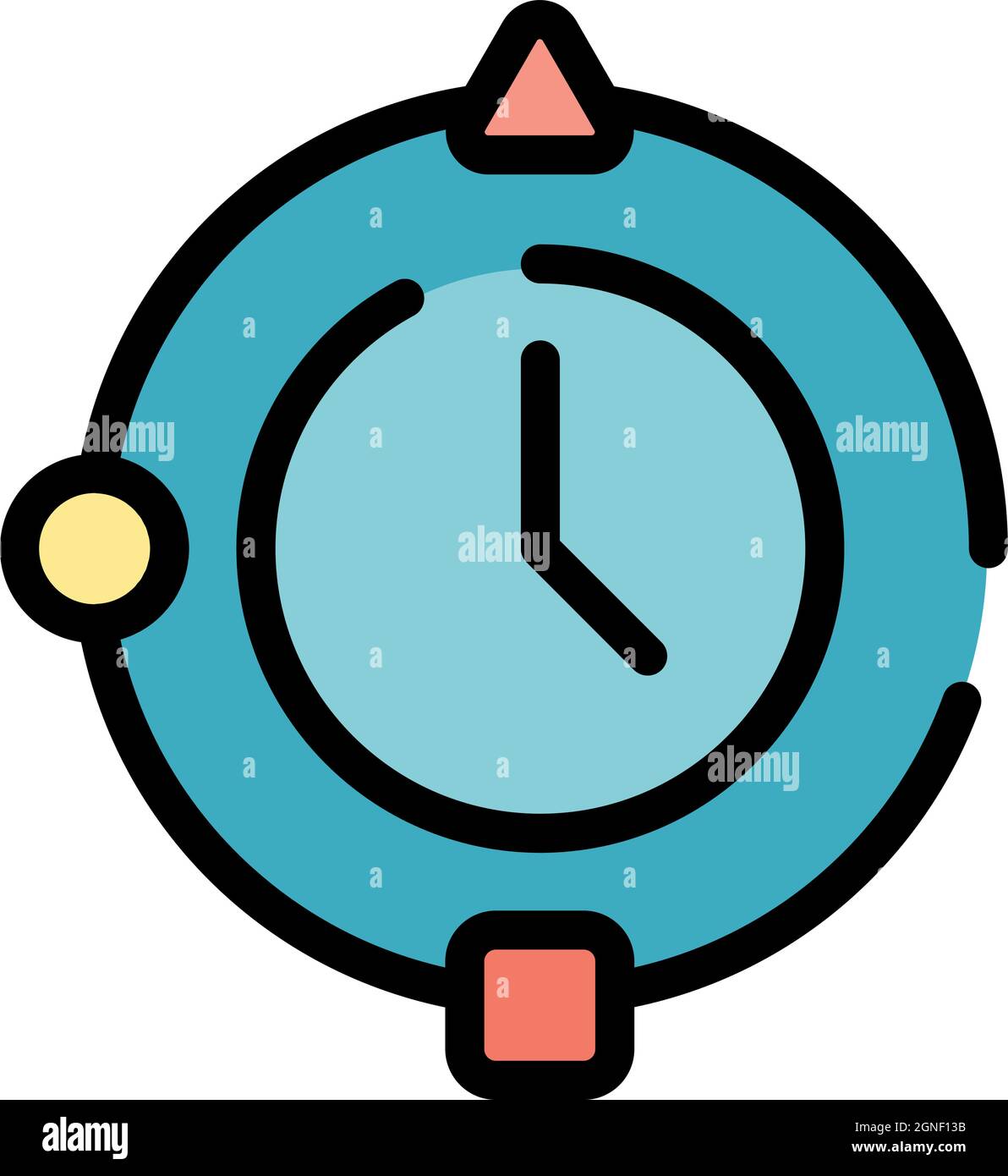 Time changes icon. Outline time changes vector icon color flat isolated ...