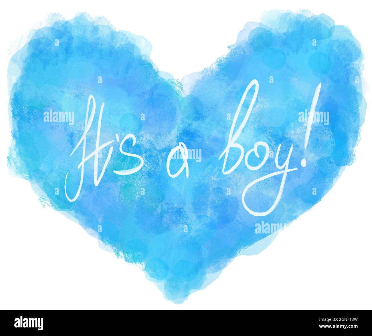Baby gender reveal concept illustration. It's a boy Watercolor ...
