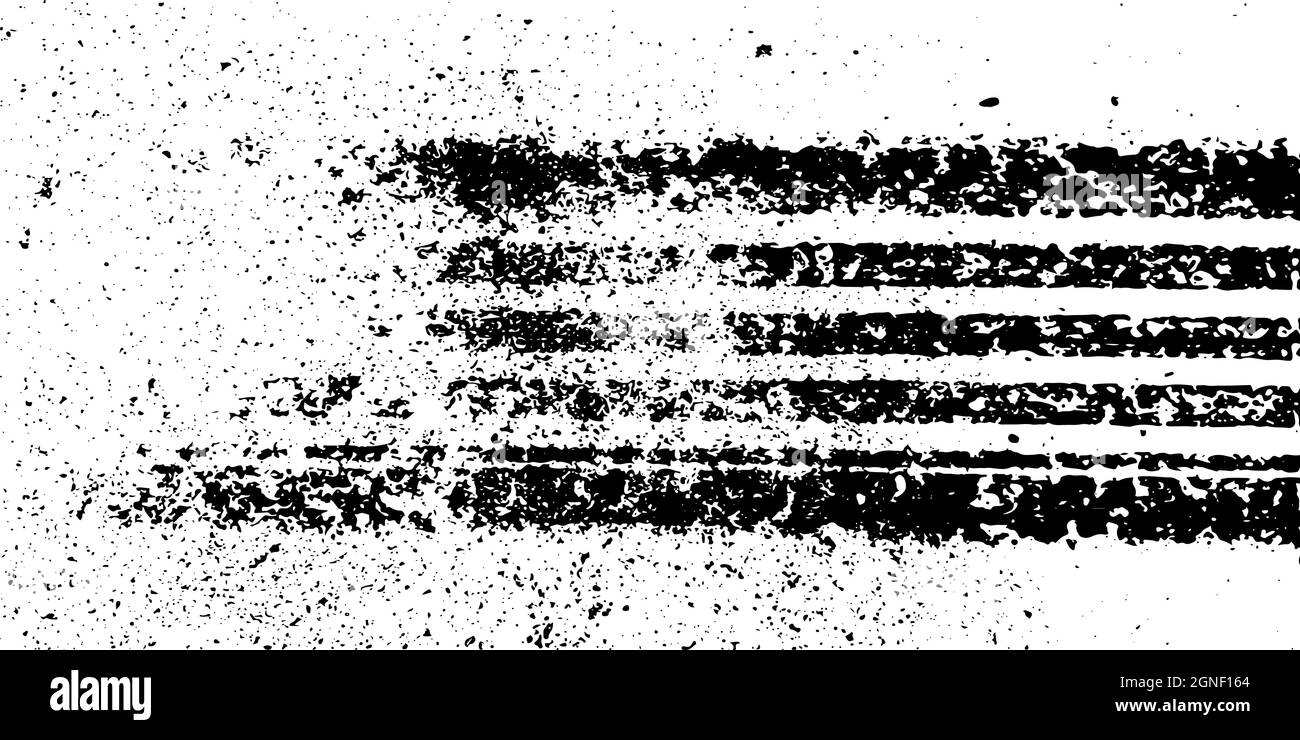 Vector abstract grunge tire track. Dust overlay scratch texture. Dirty ...