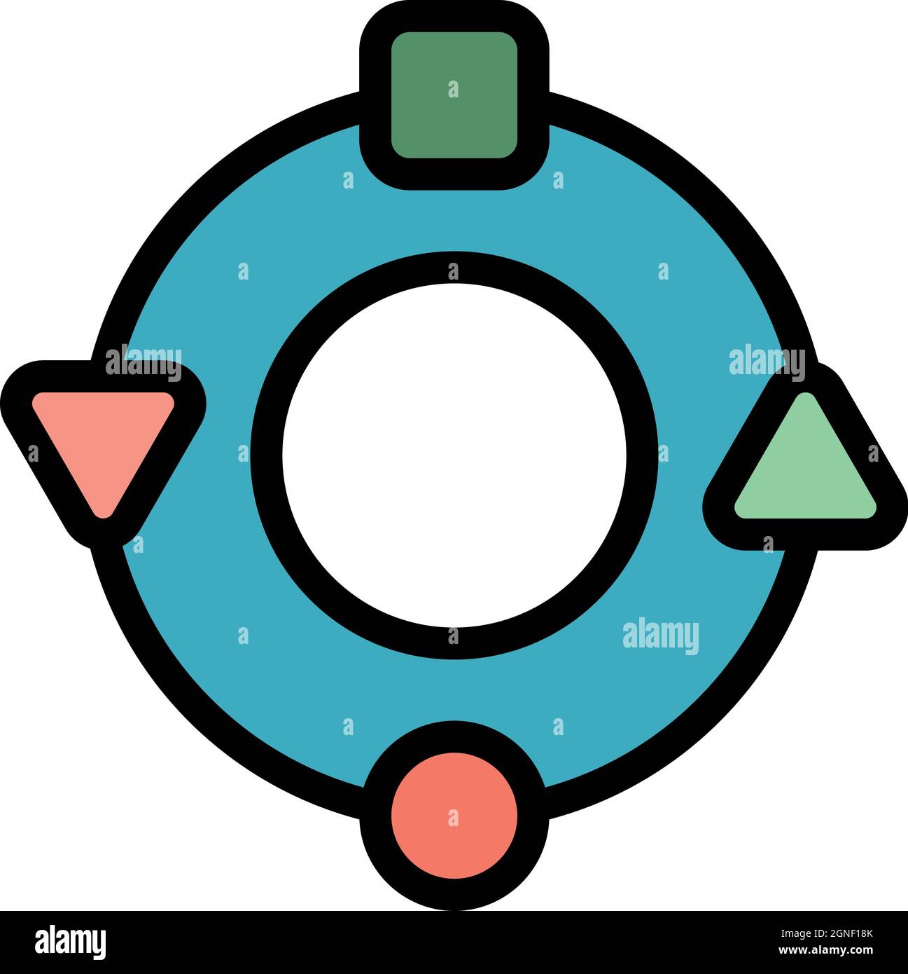 Adaptation circle icon. Outline adaptation circle vector icon color ...