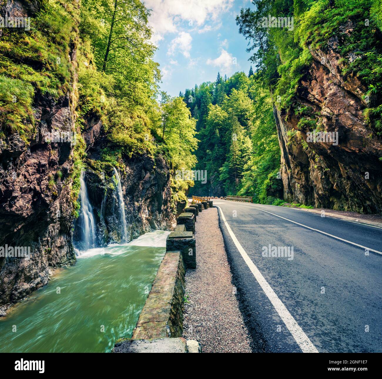 Spectacular summer view of Bicaz Canyon ( Cheile Bicazului ...