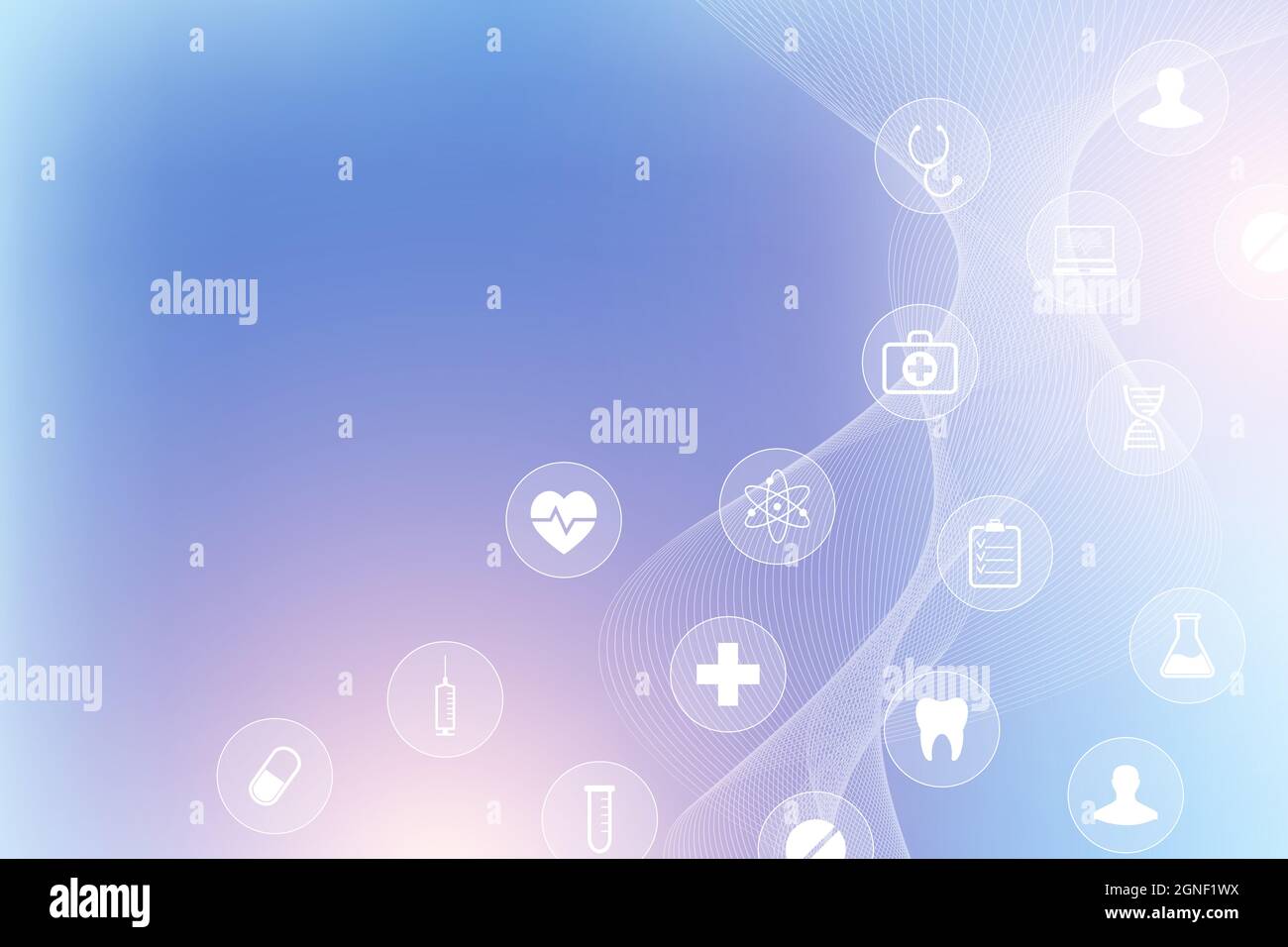 Medical abstract background with health care icons. Medical technology network concept ...