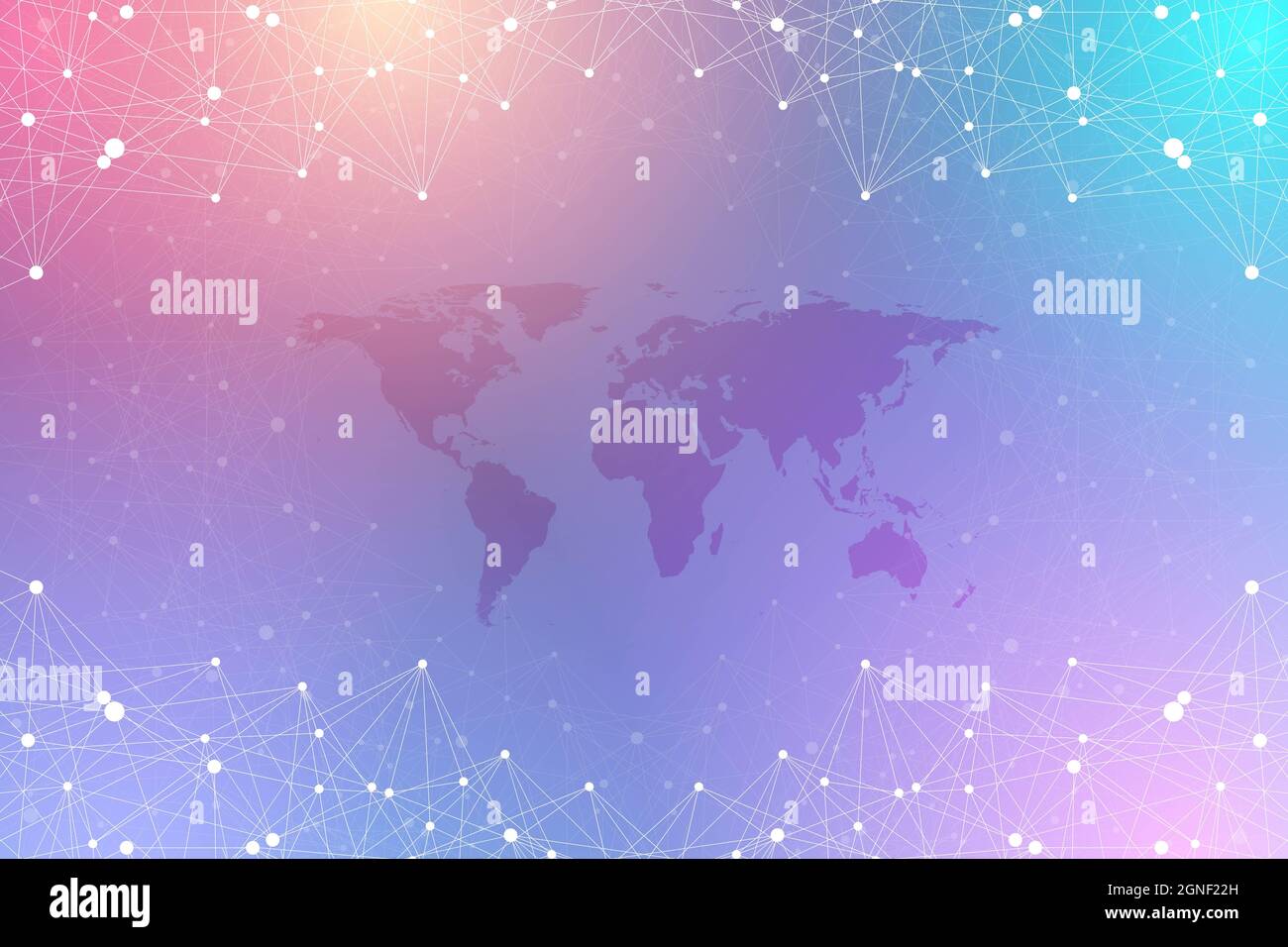 Technology abstract background with connected line and dots. Big data ...