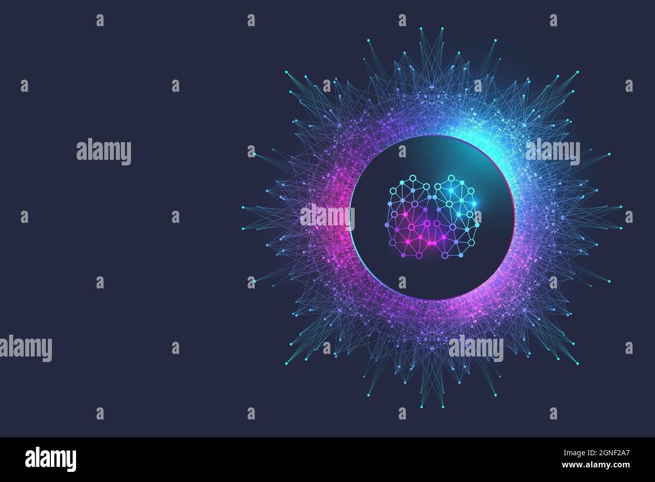 Futuristic Artificial Intelligence and Machine Learning Concept. Human ...