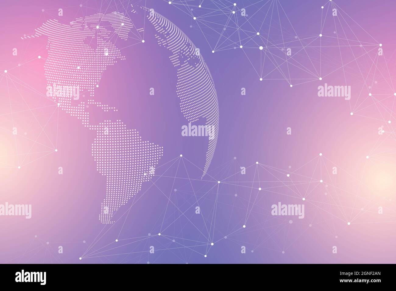 Technology abstract background with connected line and dots. Big data ...