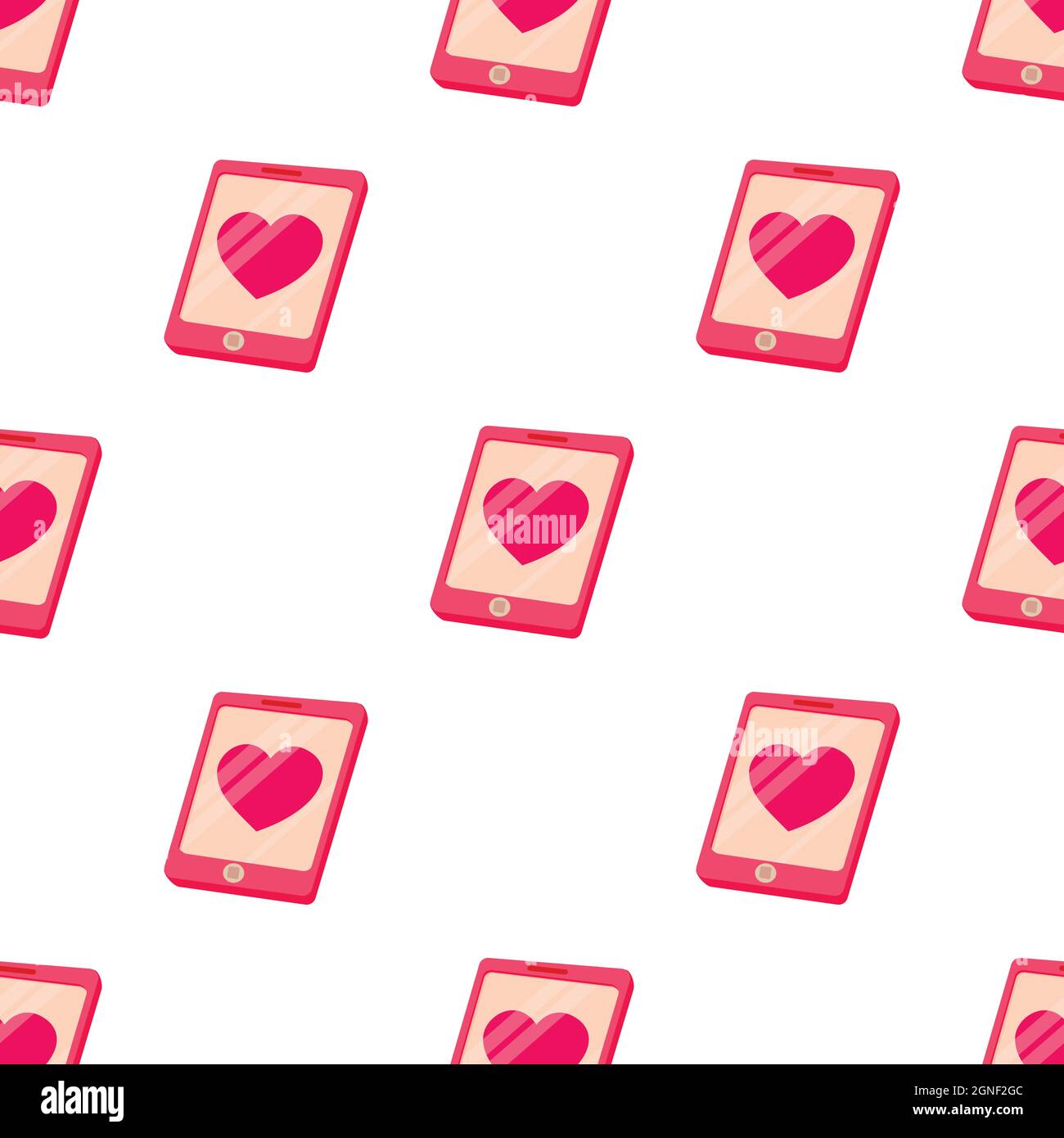 Smartphone with heart pattern seamless background texture repeat ...