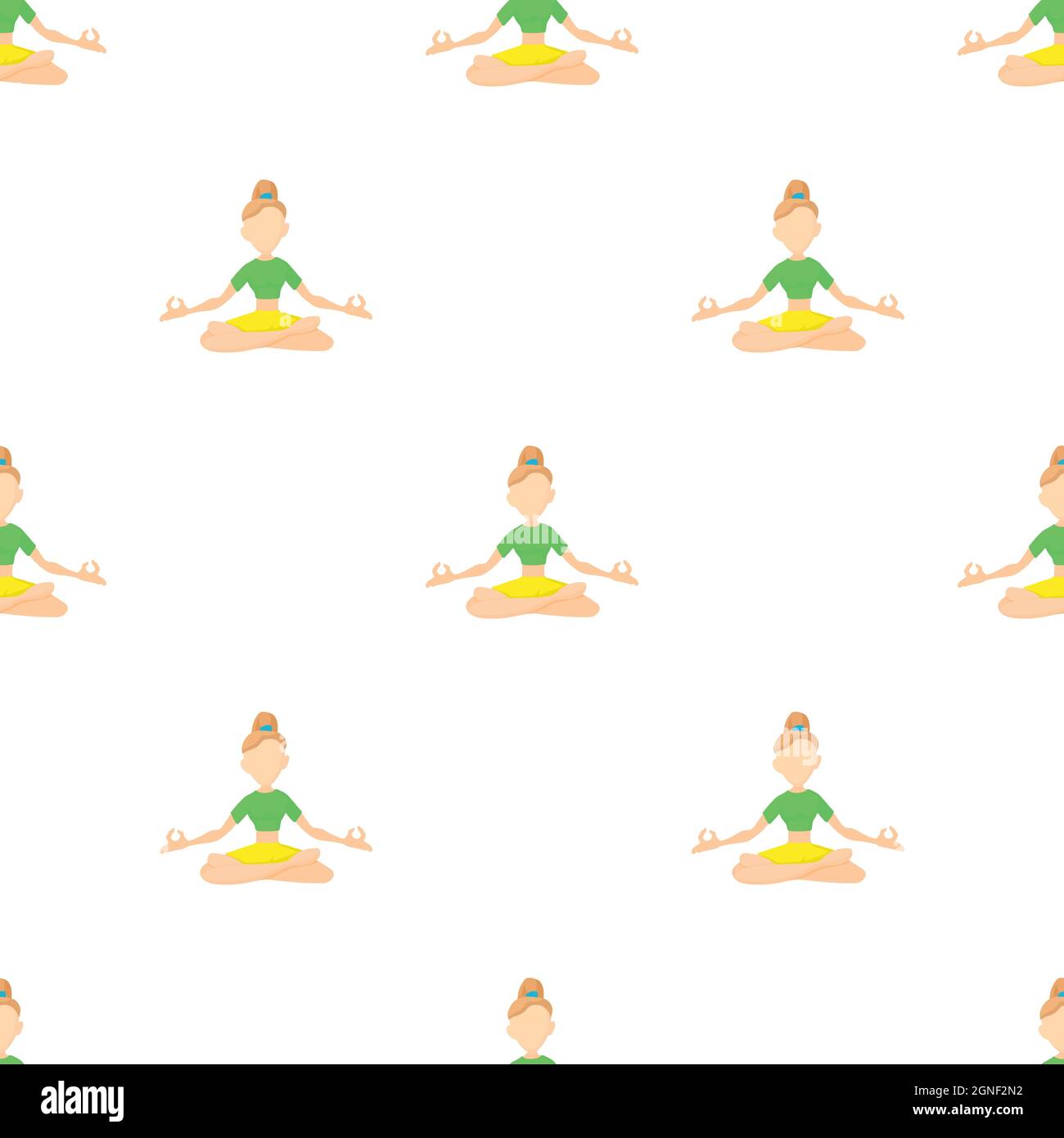 Girl in yoga pose pattern seamless background texture repeat wallpaper ...