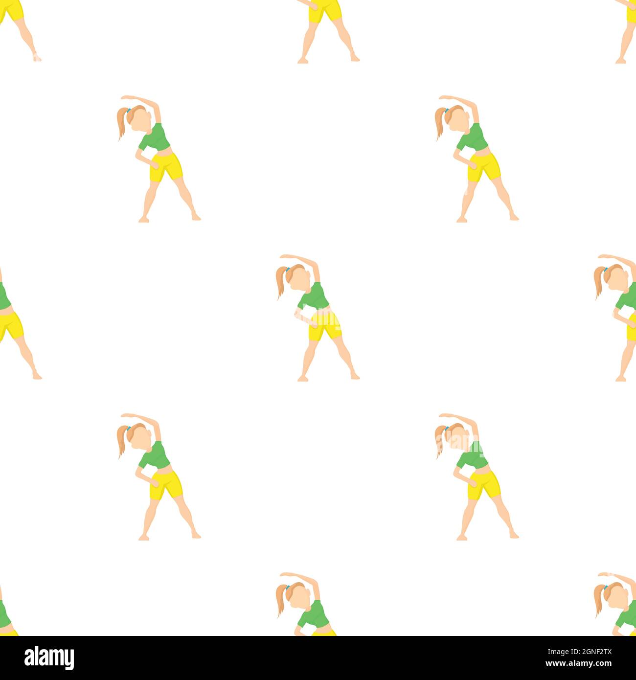Girl doing exercises pattern seamless background texture repeat ...