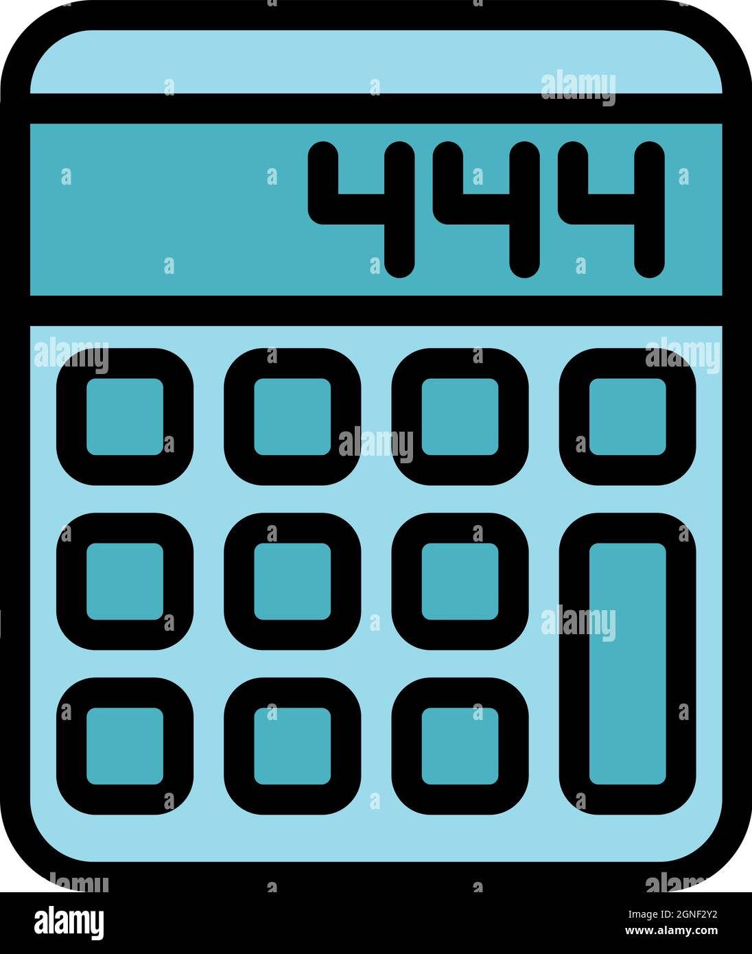 Calculator icon. Outline calculator vector icon color flat isolated ...