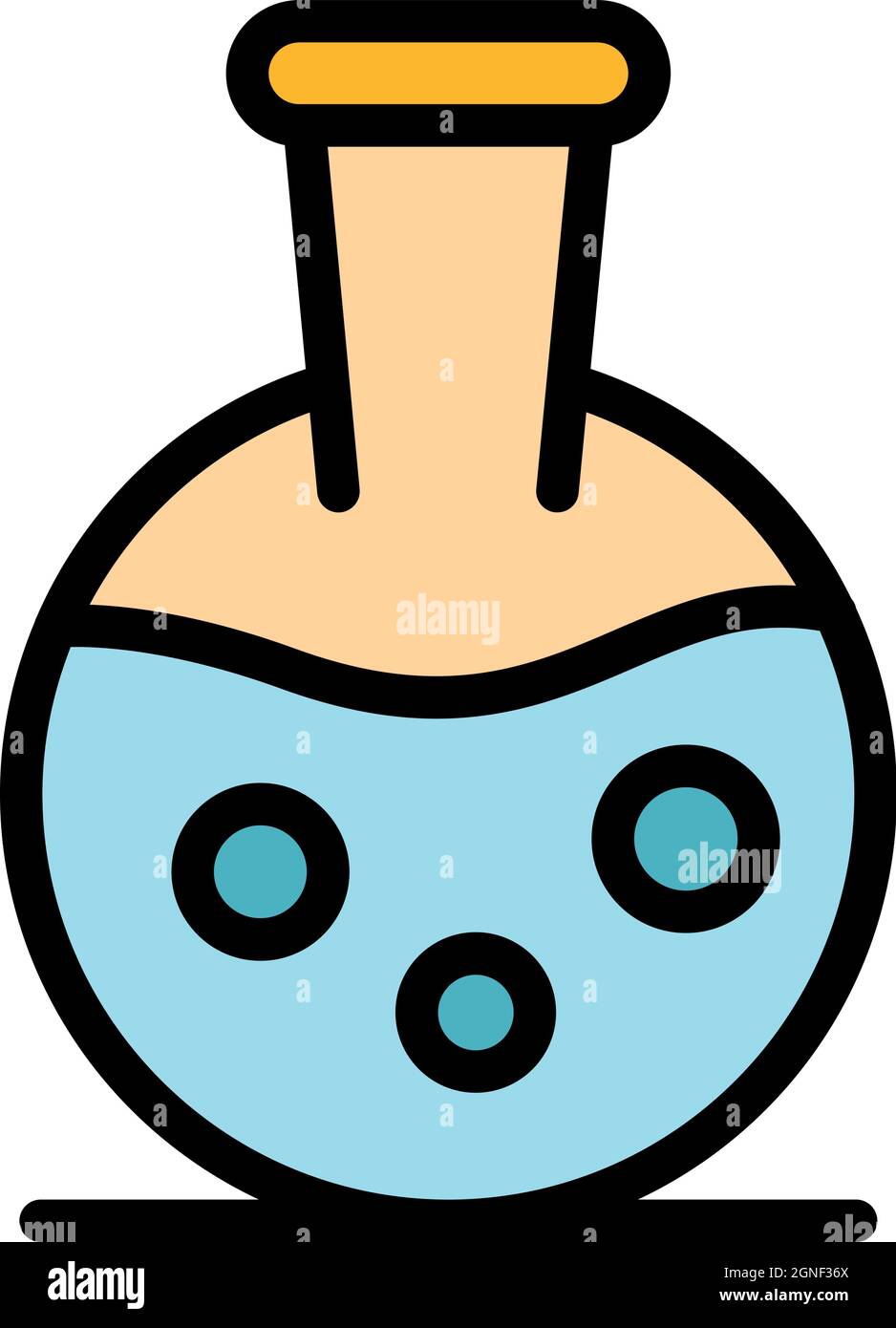 Chemical flask icon. Outline chemical flask vector icon color flat ...