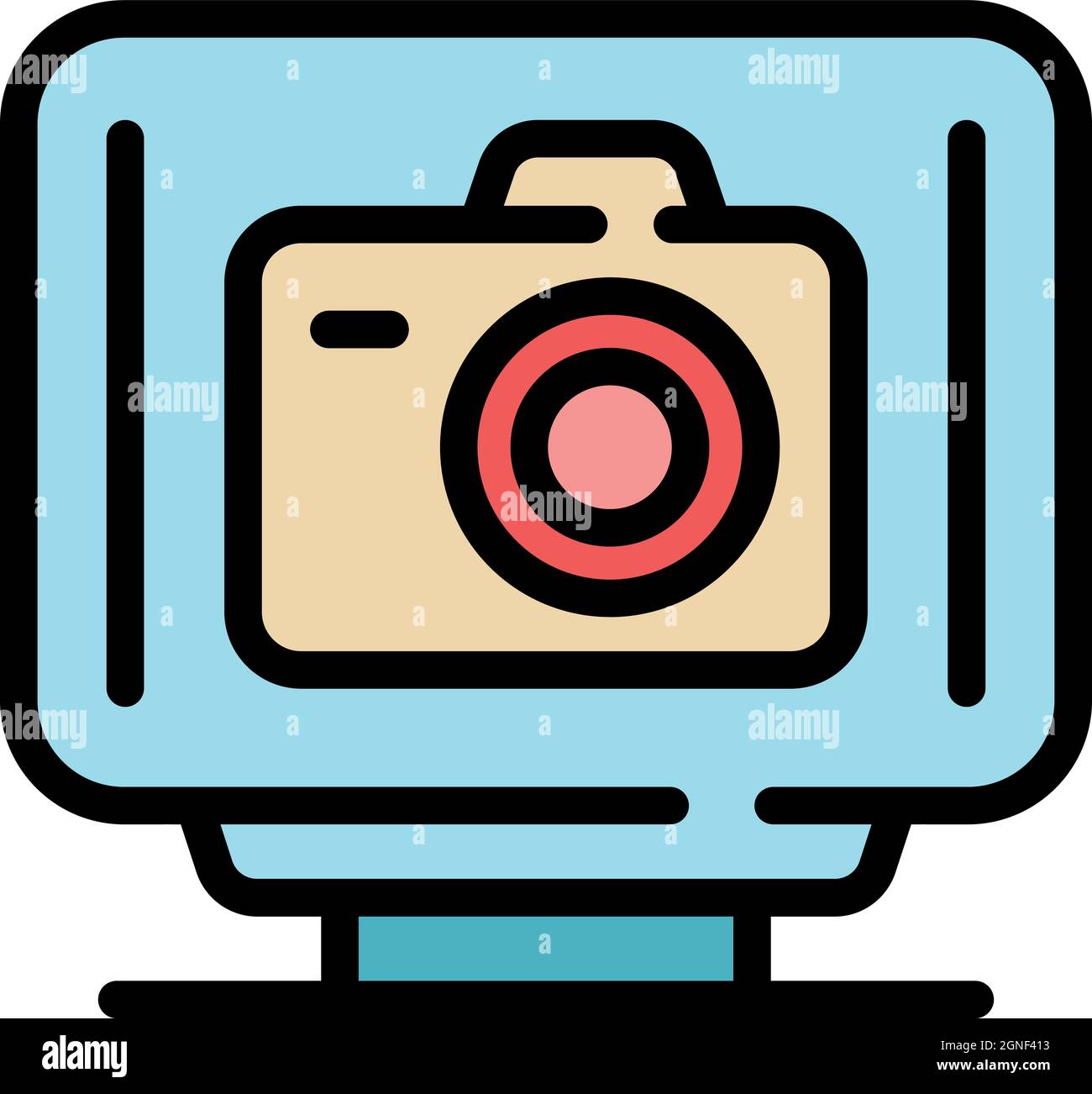 Interactive tv photo icon. Outline interactive tv photo vector icon ...