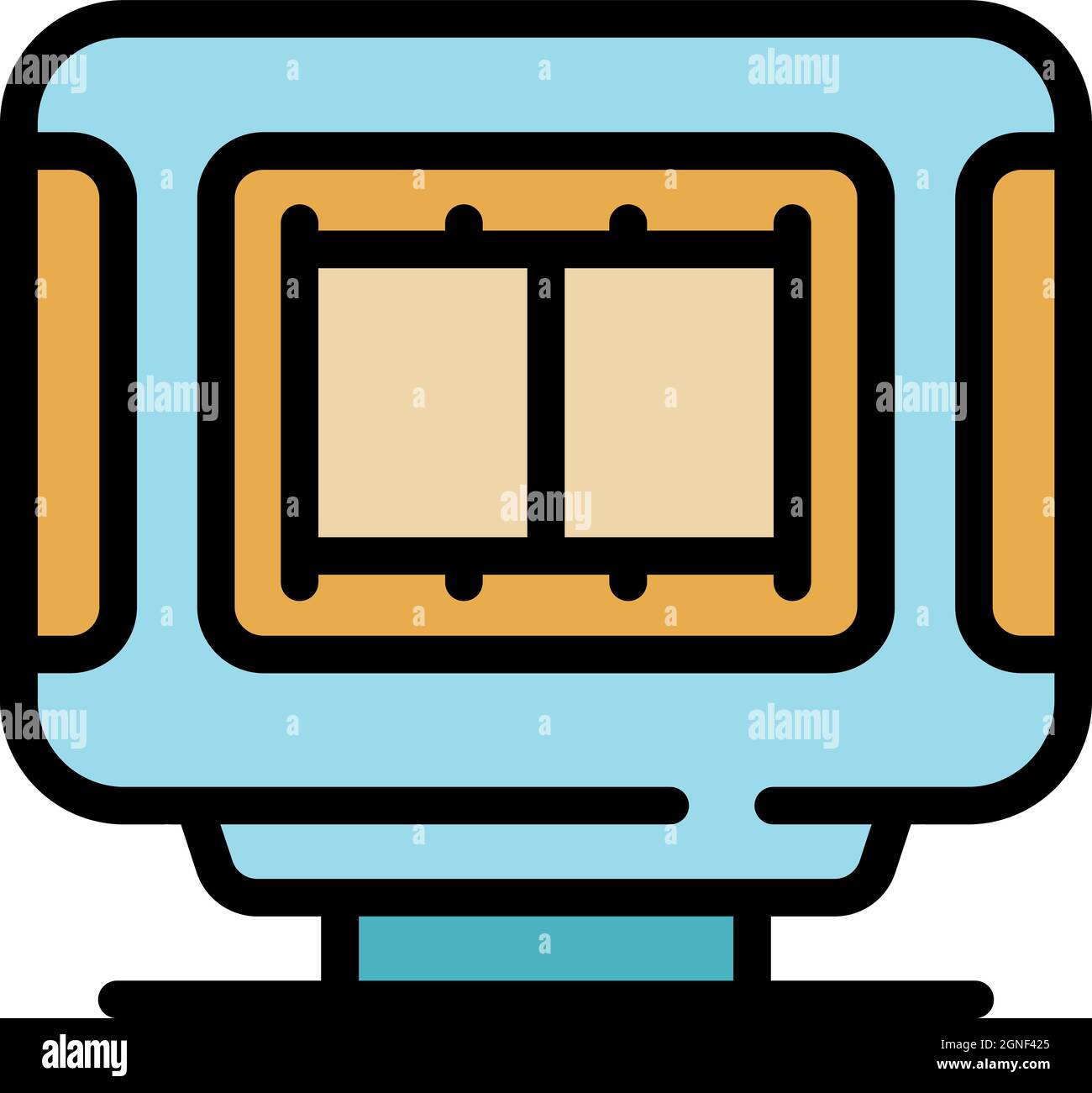 Interactive tv video icon. Outline interactive tv video vector icon ...